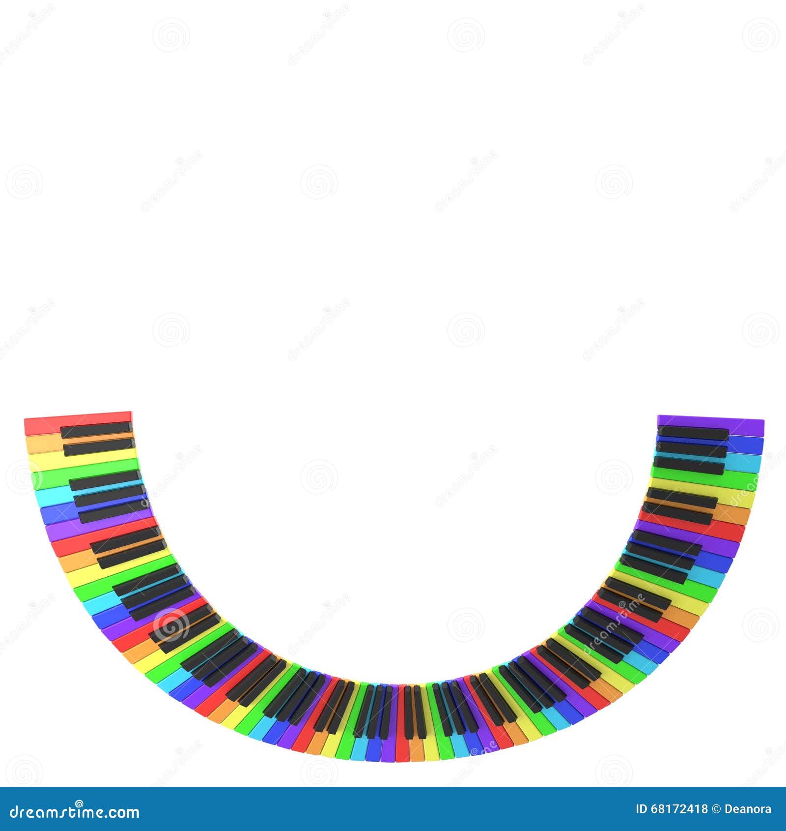 Piano Keyboard in Rainbow Colors Stock Illustration - Illustration of ...