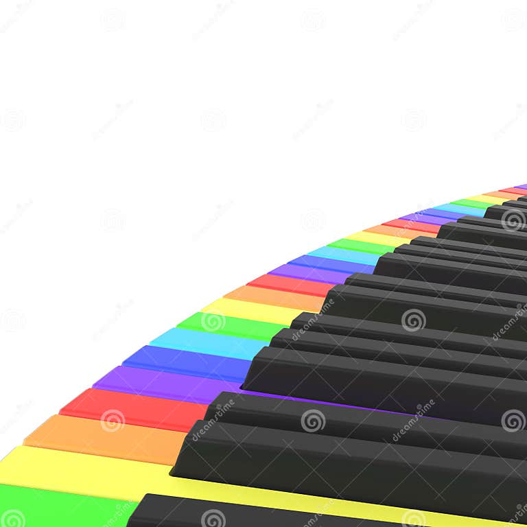 Piano Keyboard in Rainbow Colors Stock Illustration - Illustration of ...