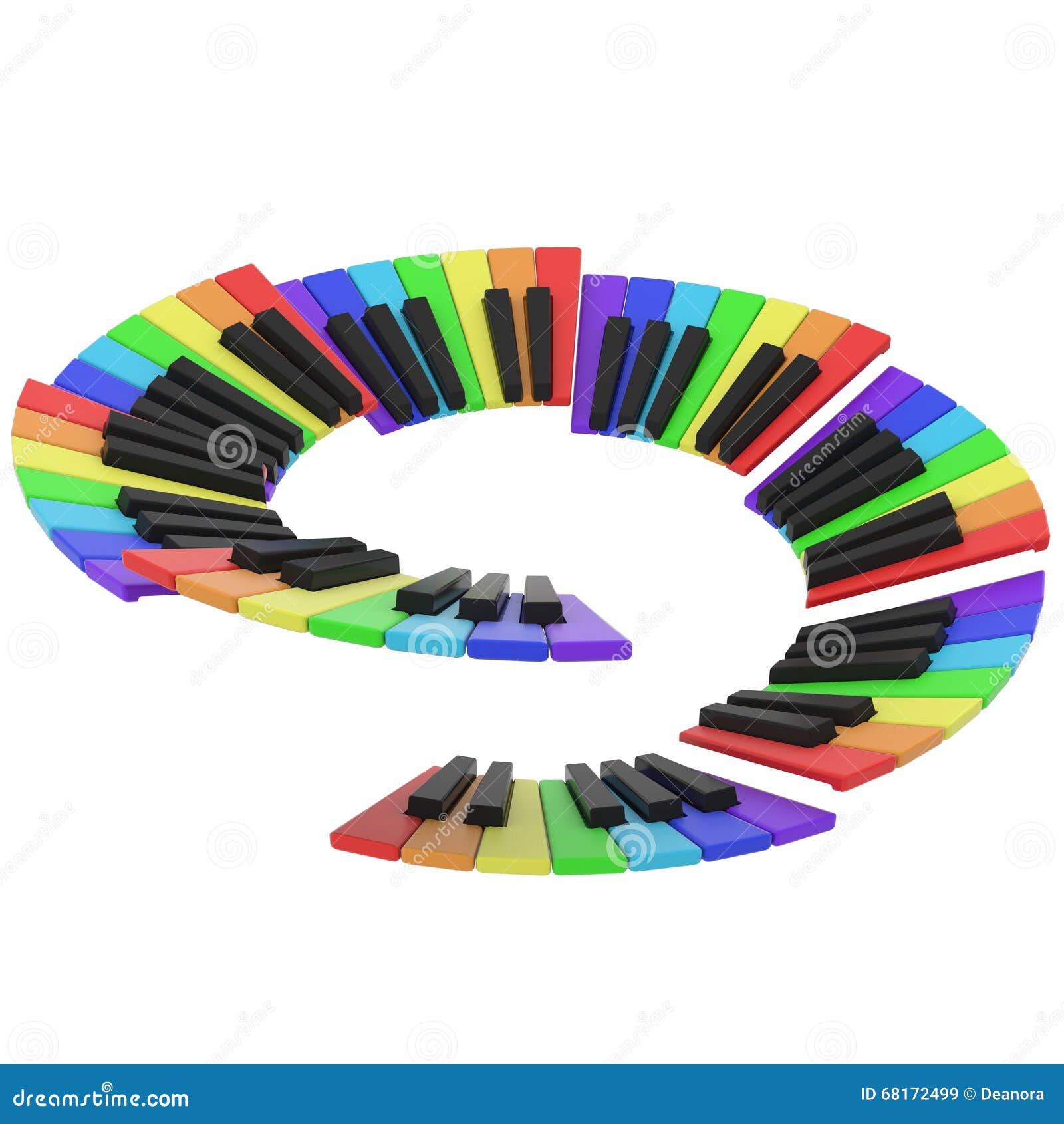 Piano Keyboard in Rainbow Colors Stock Illustration - Illustration of ...