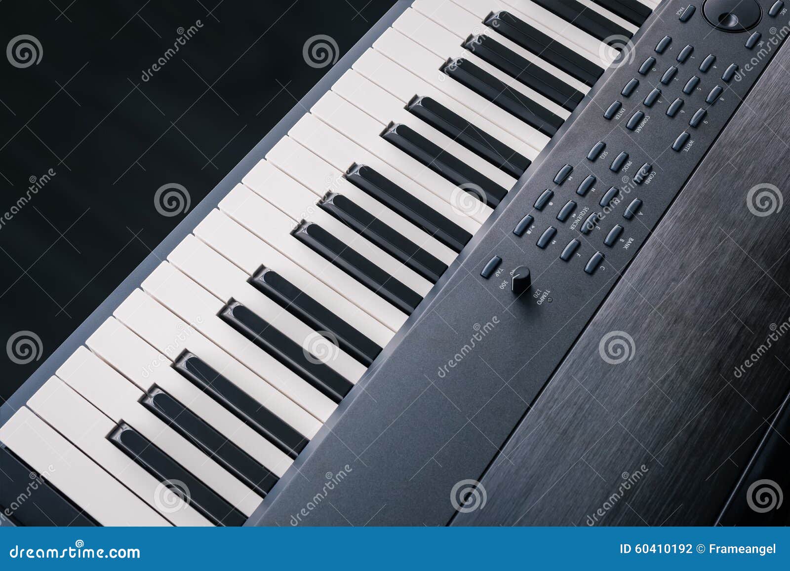 Piano Keyboard Synthesizer Closeup Key Top View Stock Photo - Image of ...