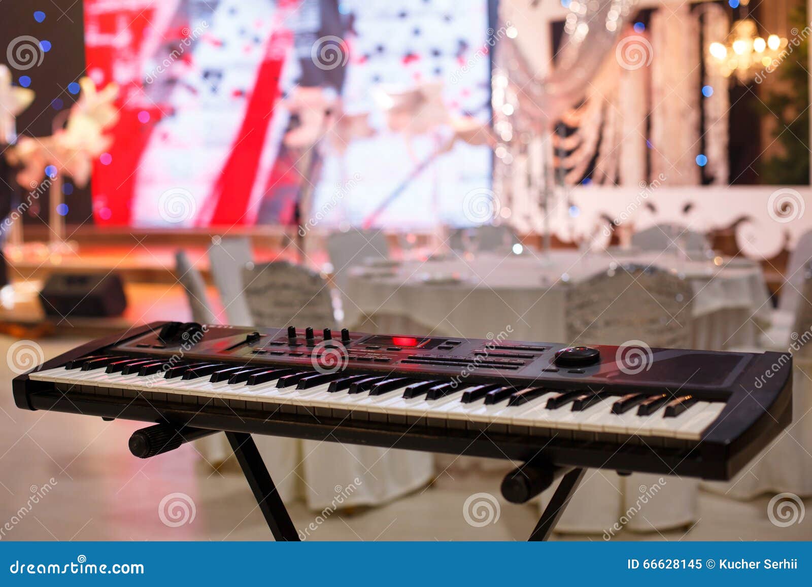 Piano Keyboard Synthesizer in Festive Room,Front View Stock Image ... Piano Keyboard Synthesizer in Festive Room,Front View Stock Image ...