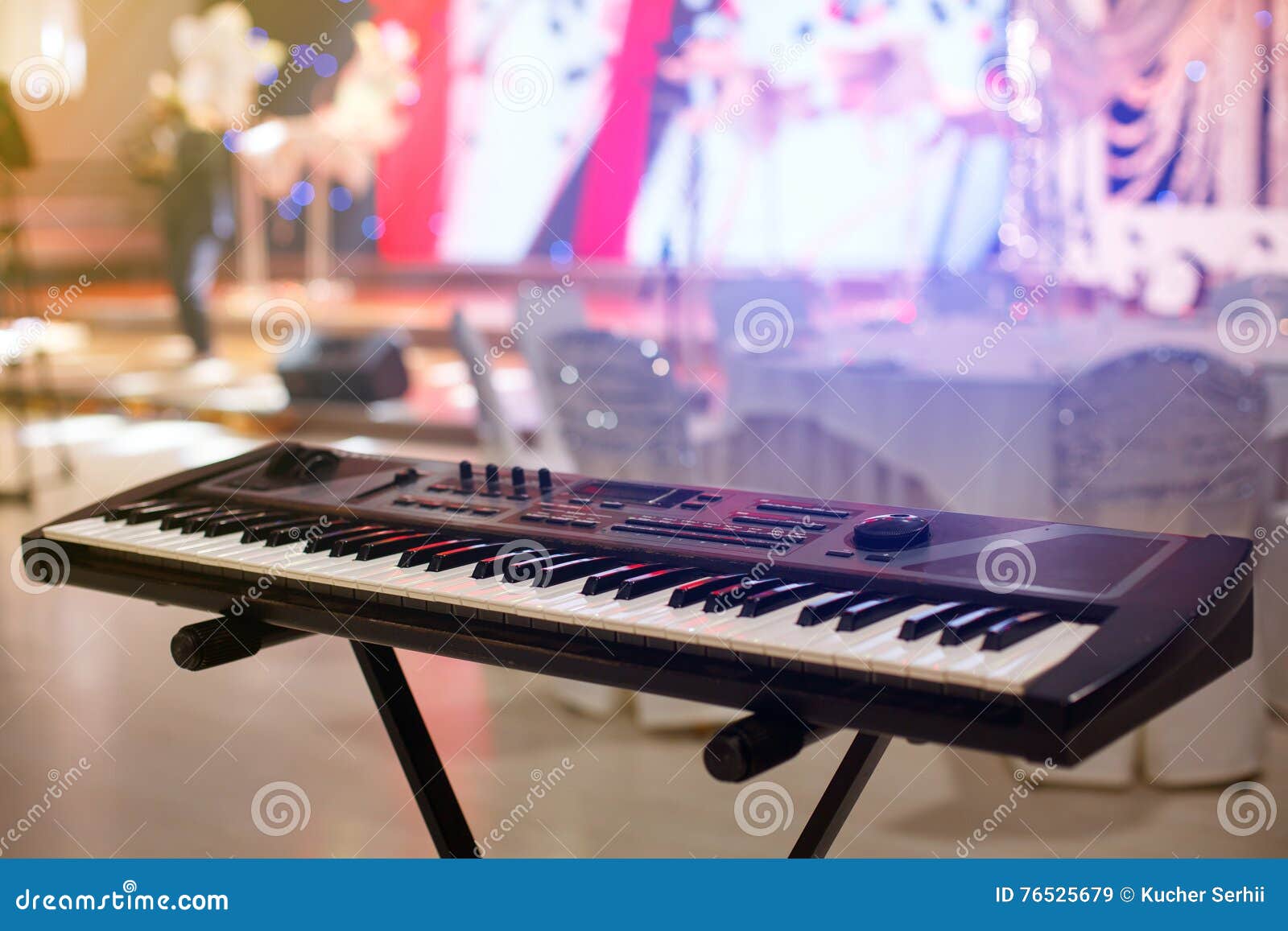 Piano Keyboard Synthesizer in Festive Room,Front View Stock Image ... Piano Keyboard Synthesizer in Festive Room,Front View Stock Image ...