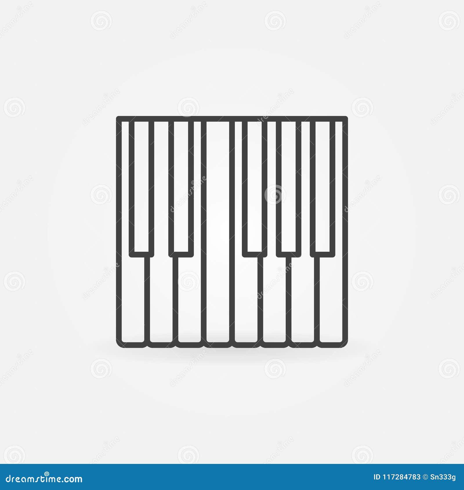 Piano Keyboard Vector Concept Outline Icon Stock Vector - Illustration ...