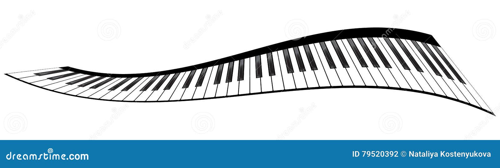 Piano Keyboards Vector. Isolated Illustration. Top View Keyboard Pad ...