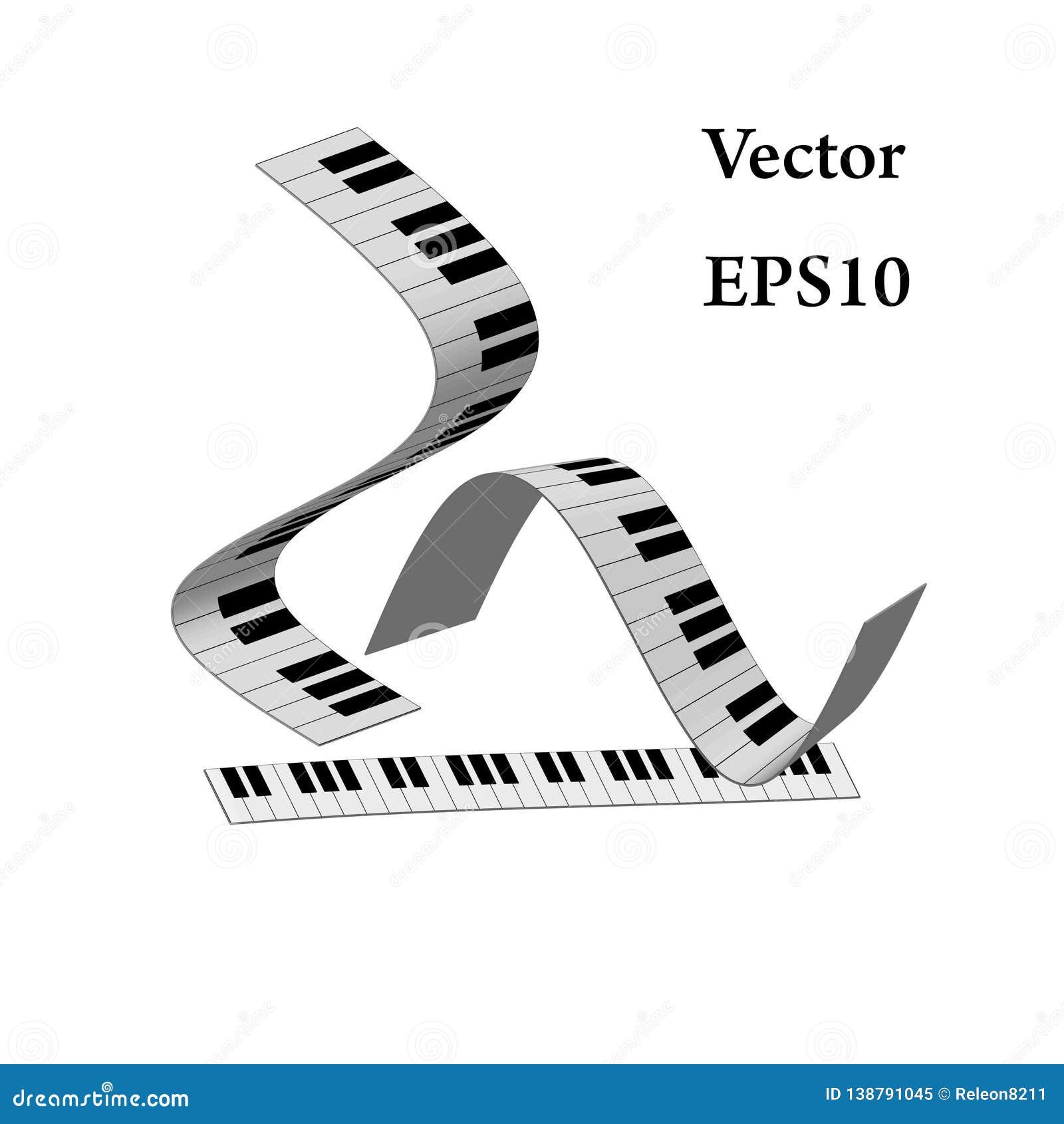 Piano Keyboards Vector. Isolated Illustration. Top View Keyboard Pad ...