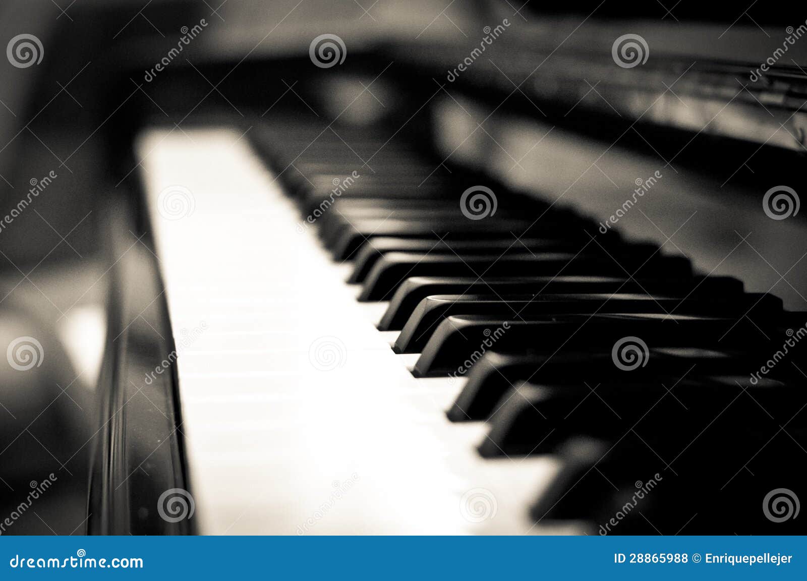 Piano Keys. The Photo Shows The Piano Keys With Post-processing In A ...