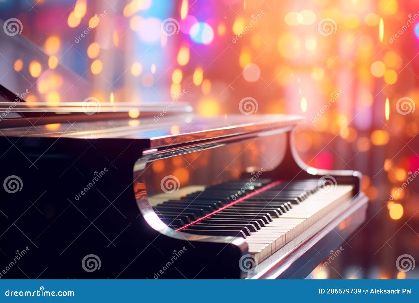 Piano Keys and Beautiful Bokeh.ai Generative Stock Image - Image of ...