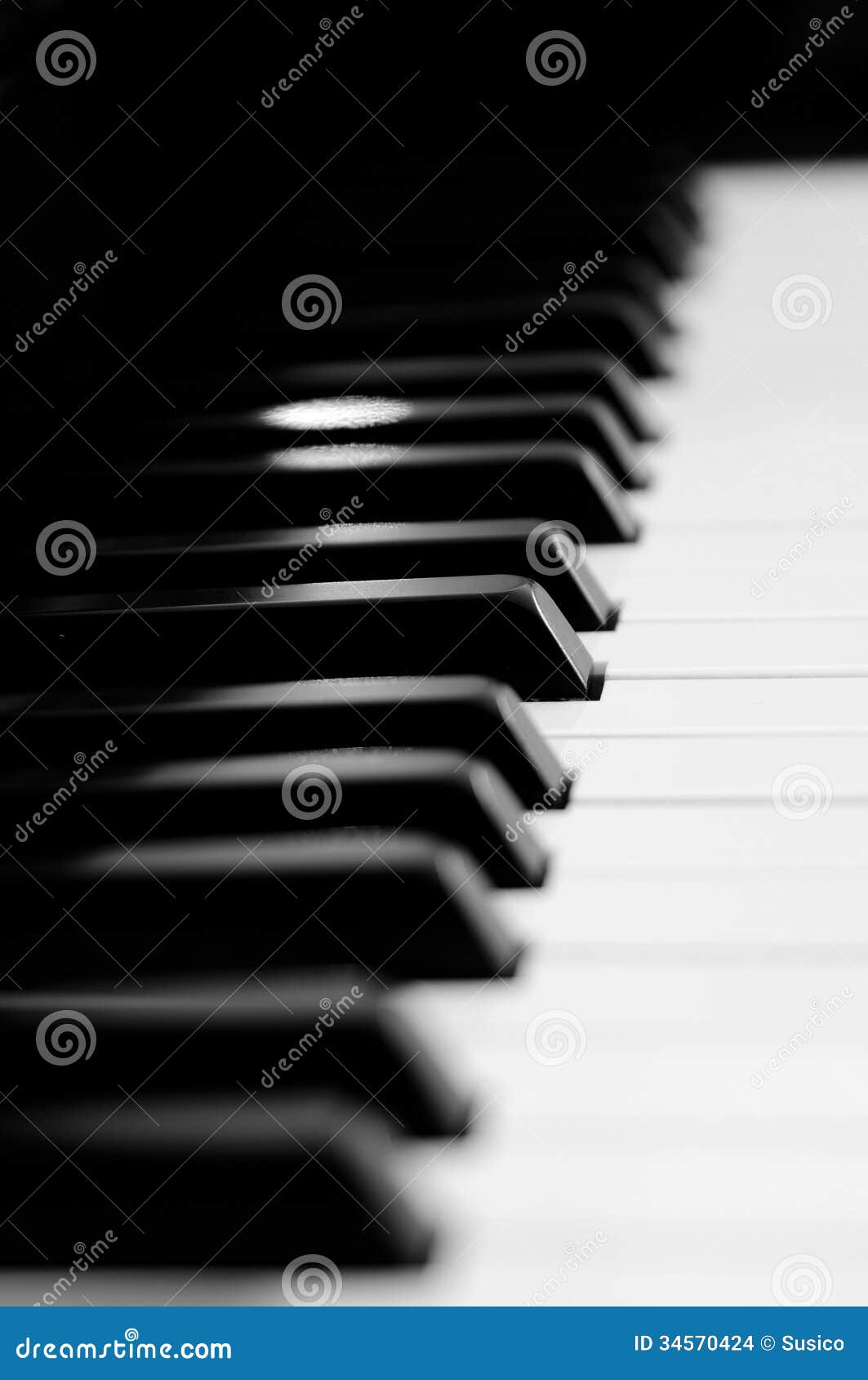 Piano Keys Closeup Monochrome Stock Photo - Image of hobby ...