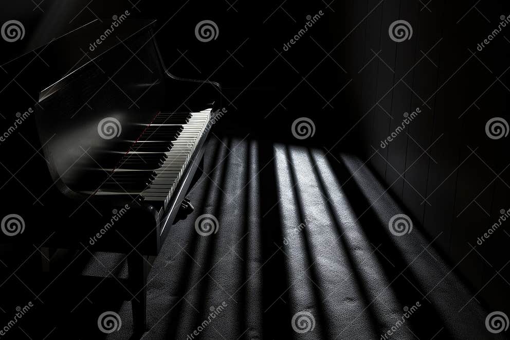 Piano Keys with a Dramatic Shadow and Highlight Effect Stock ...