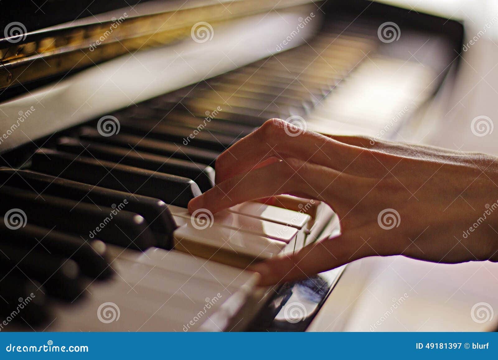 Piano keys stock image. Image of learn, pressing, fingers - 49181397