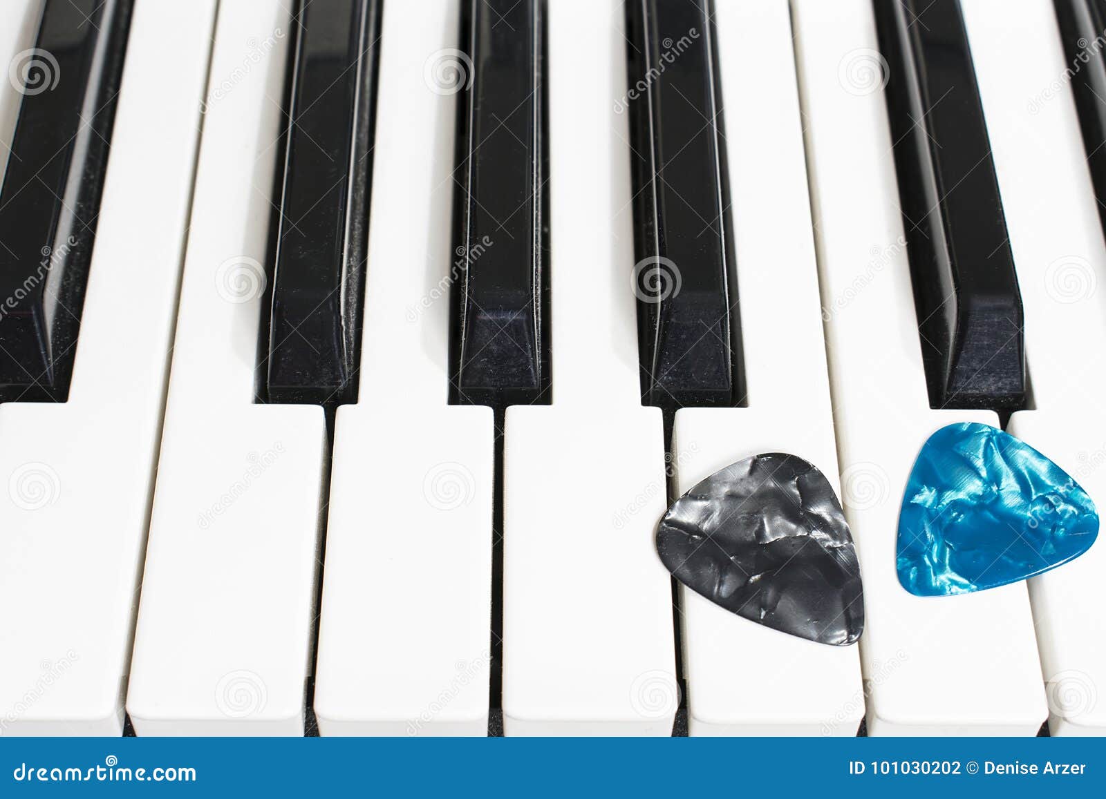 Piano Keys and Guitar Picks. Stock Photo - Image of instrumental, organ ...