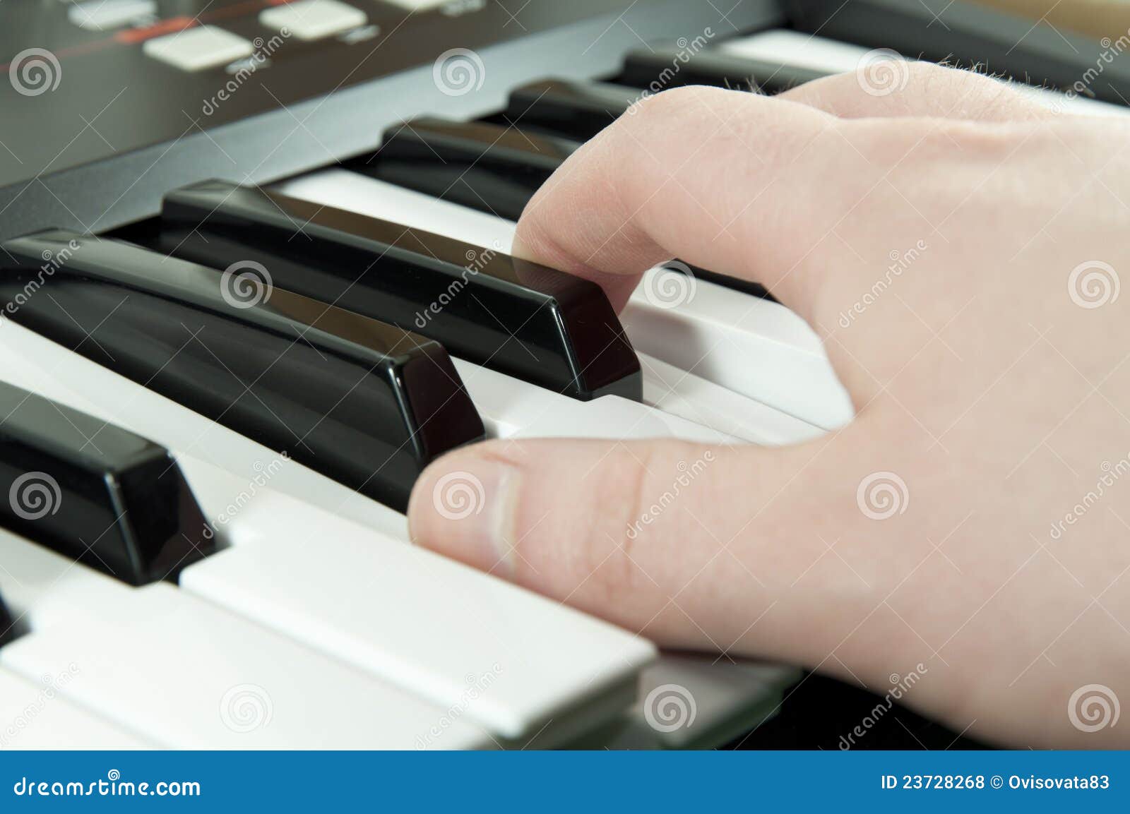 Piano keys with hand stock photo. Image of right, musical - 23728268