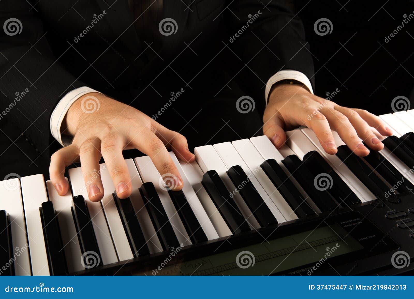 Piano keys and human hands stock image. Image of action - 37475447
