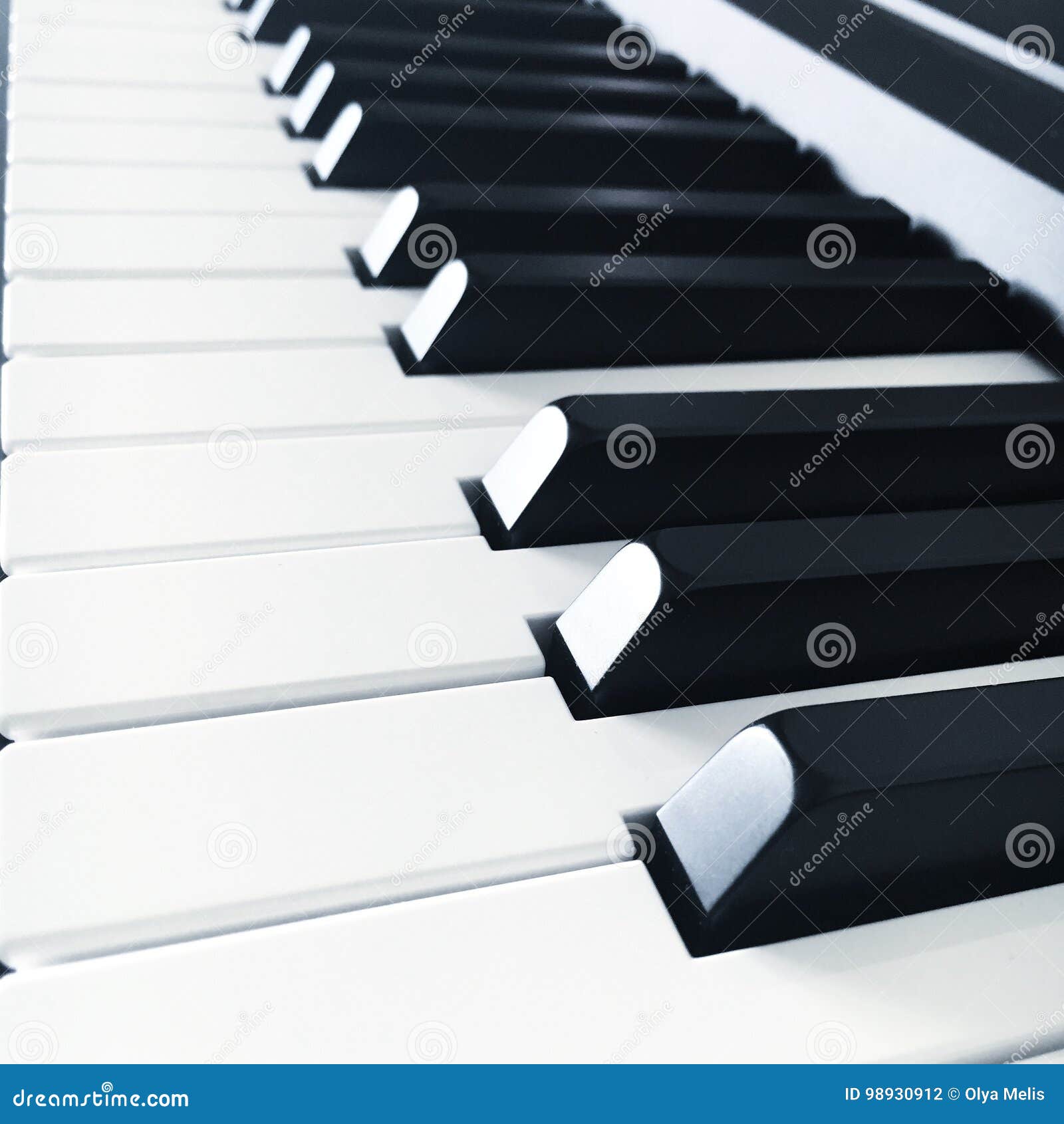Piano keys stock photo. Image of monochrome, white, black - 98930912