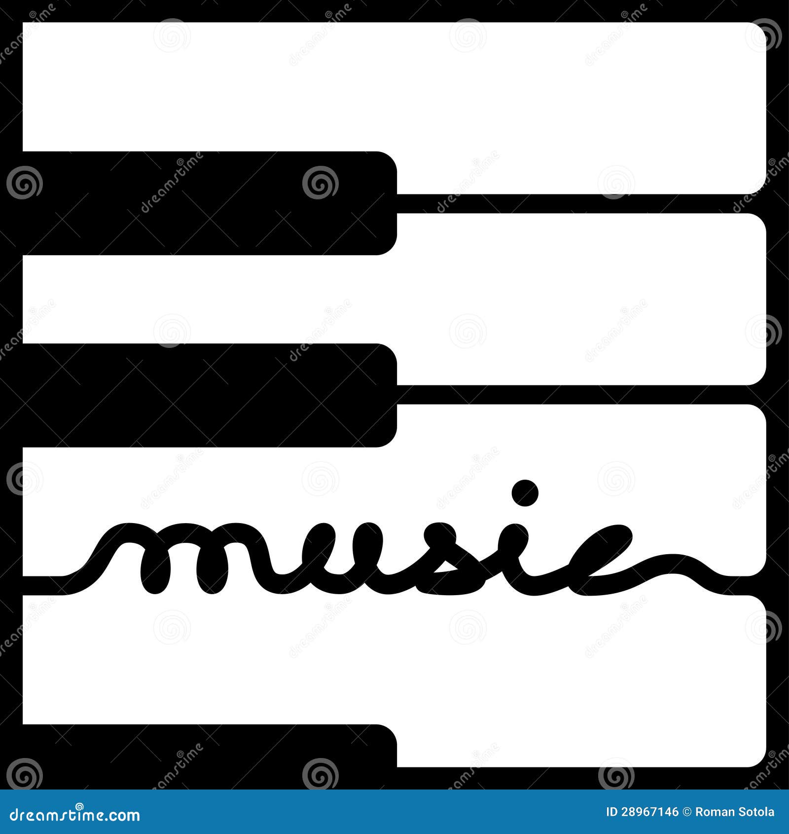 Piano Keys Music Calligraphy Stock Vector - Illustration of element ...