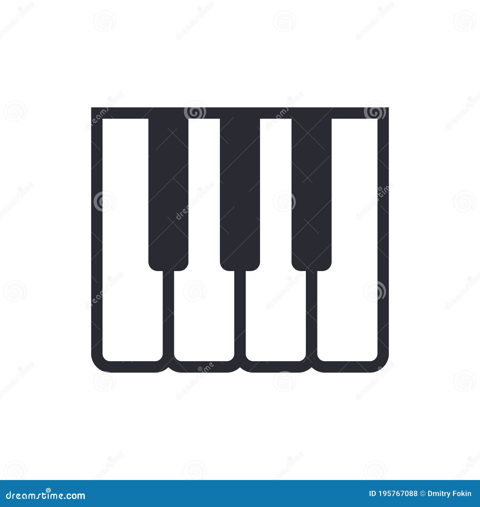 Piano Keys Outline Flat Icon. Music Line Symbol, Modern Minimal Flat ...