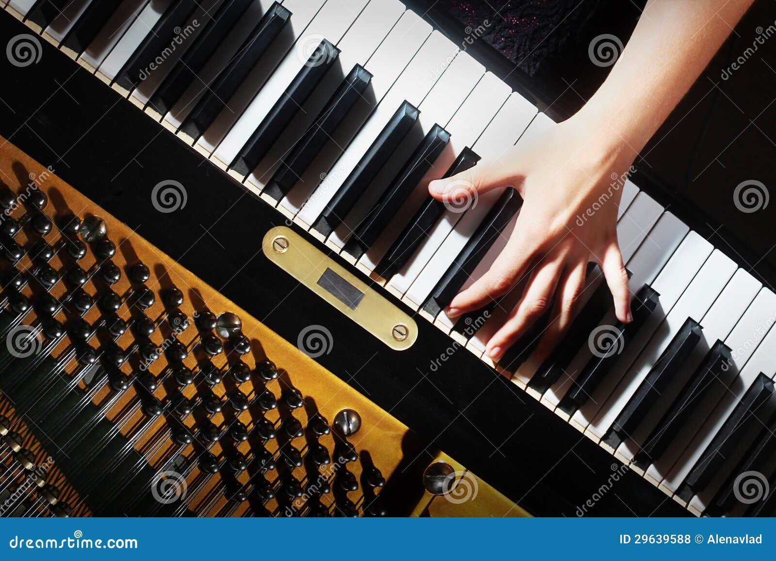 Piano keys hands stock photo. Image of instruments, detail - 29639588