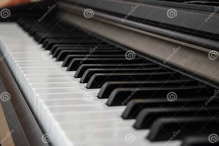 Piano keys side view stock photo. Image of horizontal - 87753242