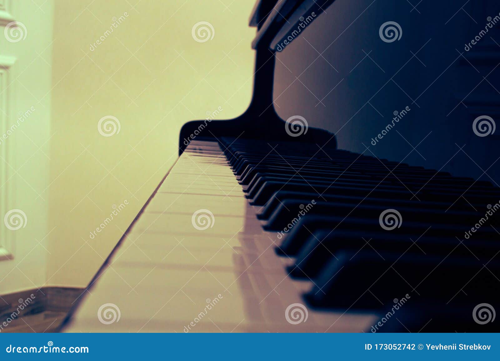 Piano keys side view stock photo. Image of artist, horizontal - 173052742