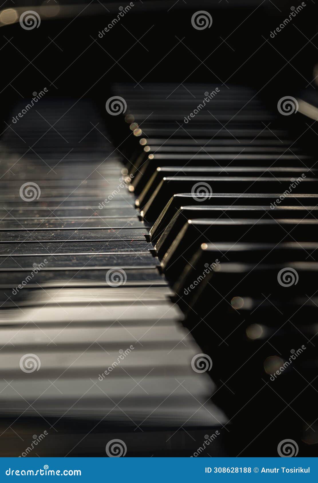 Piano Keys Side View with Shallow Depth of Field Stock Photo - Image of ...