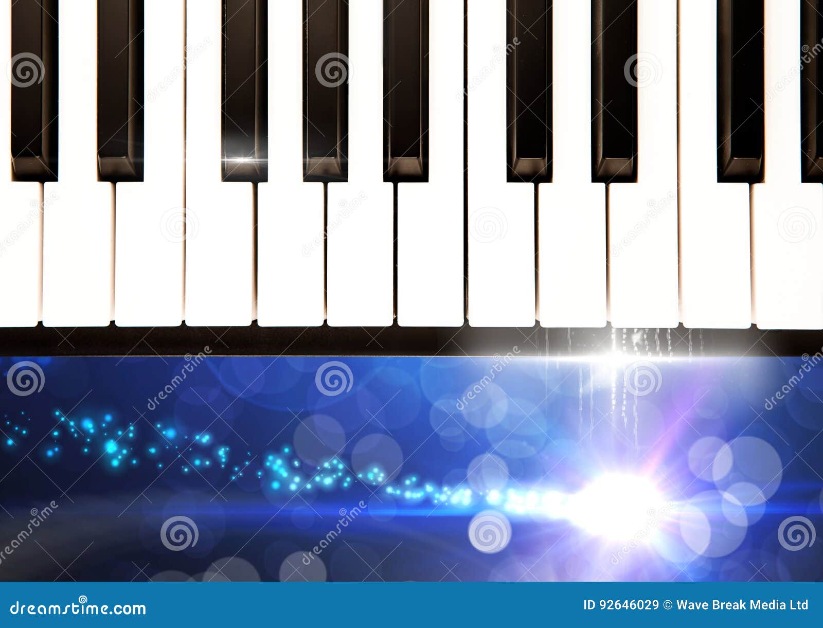 Piano Keys with Sparkling Lights Stock Illustration - Illustration of ...