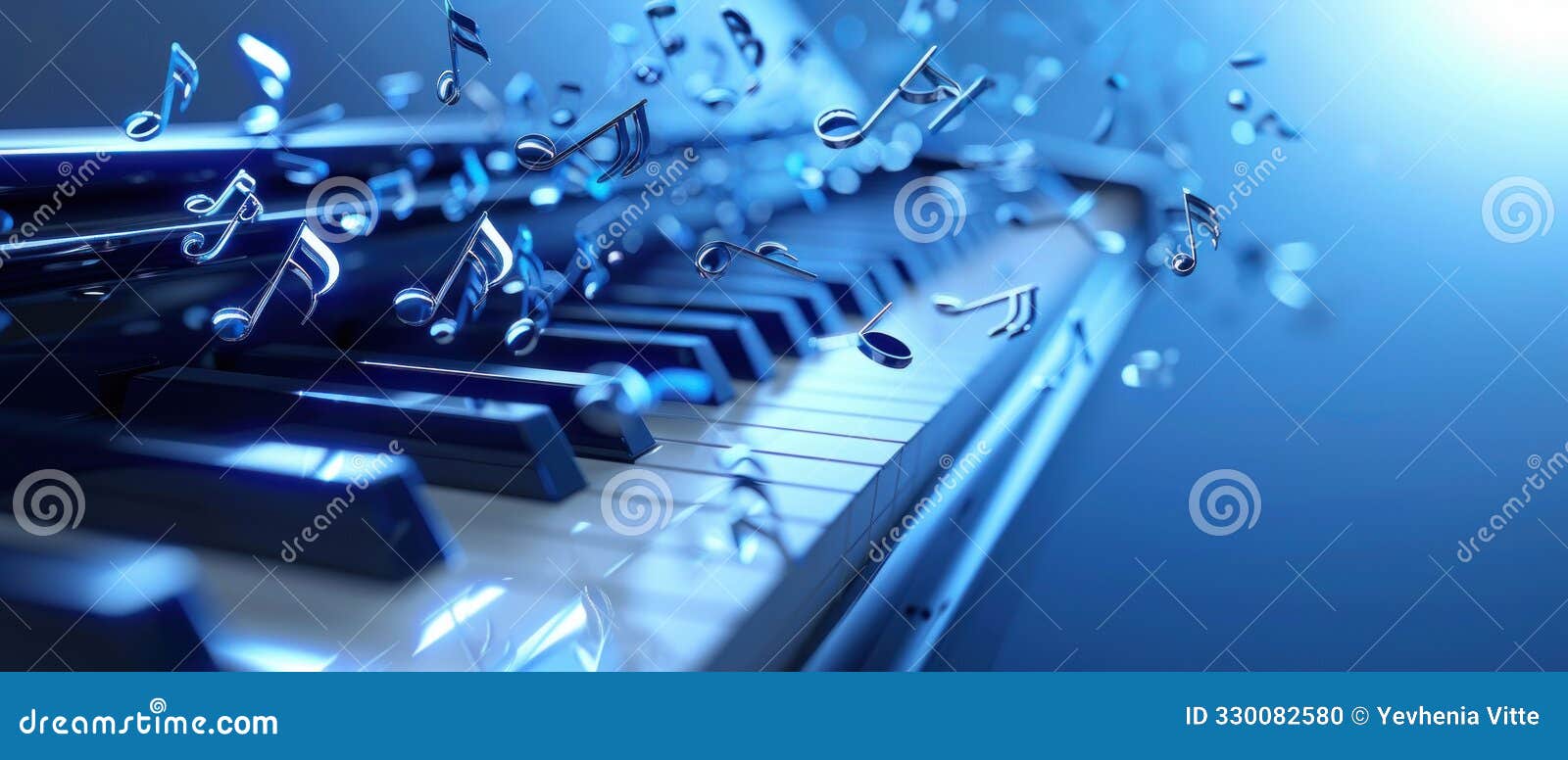 Floating Music Notes In Blue Hues Cartoon Vector | CartoonDealer.com ...