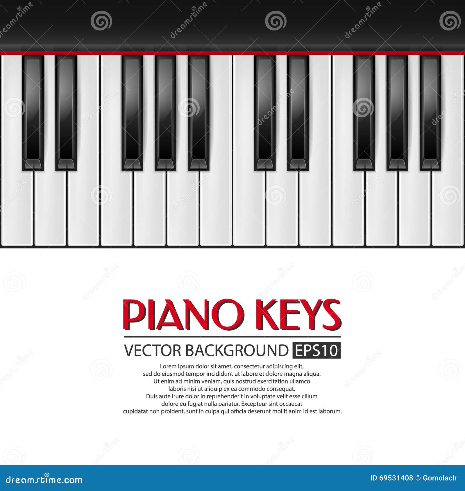 Piano Keys, Vector Background Stock Vector - Illustration of focus ...
