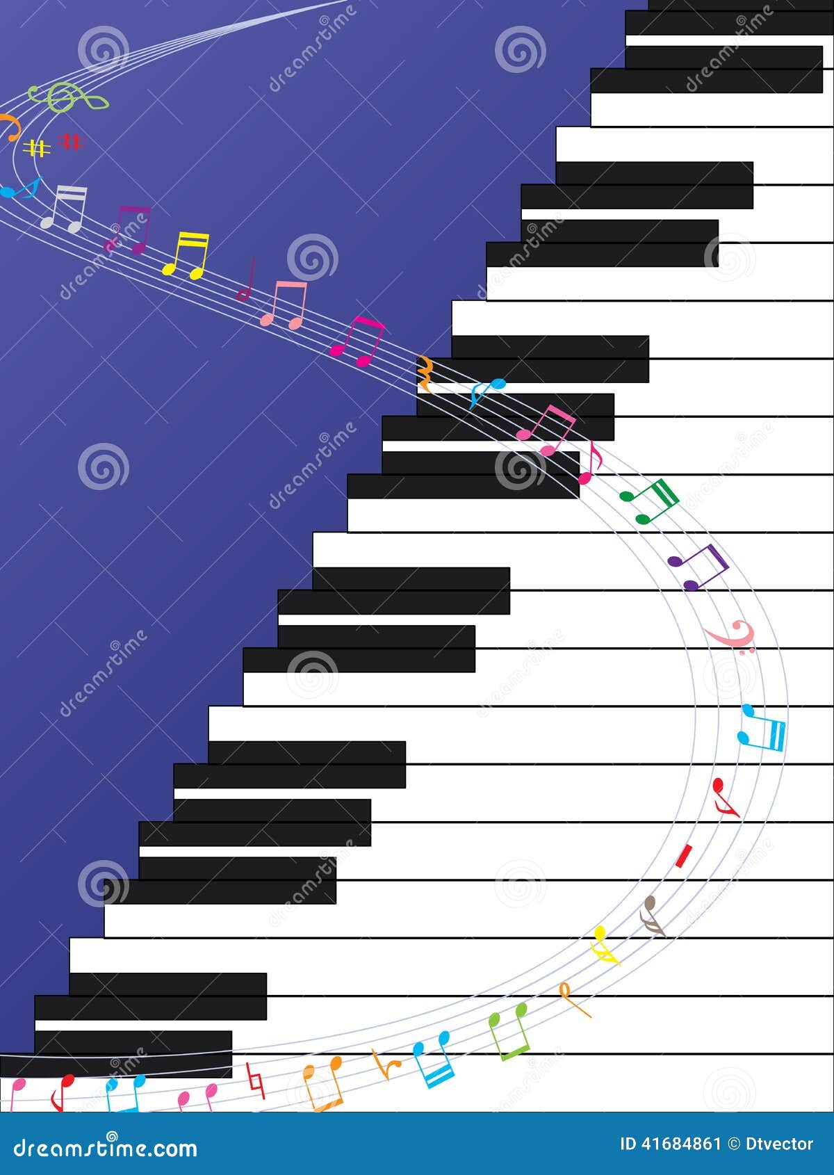 Piano Ladder Music Curve stock vector. Illustration of black - 41684861