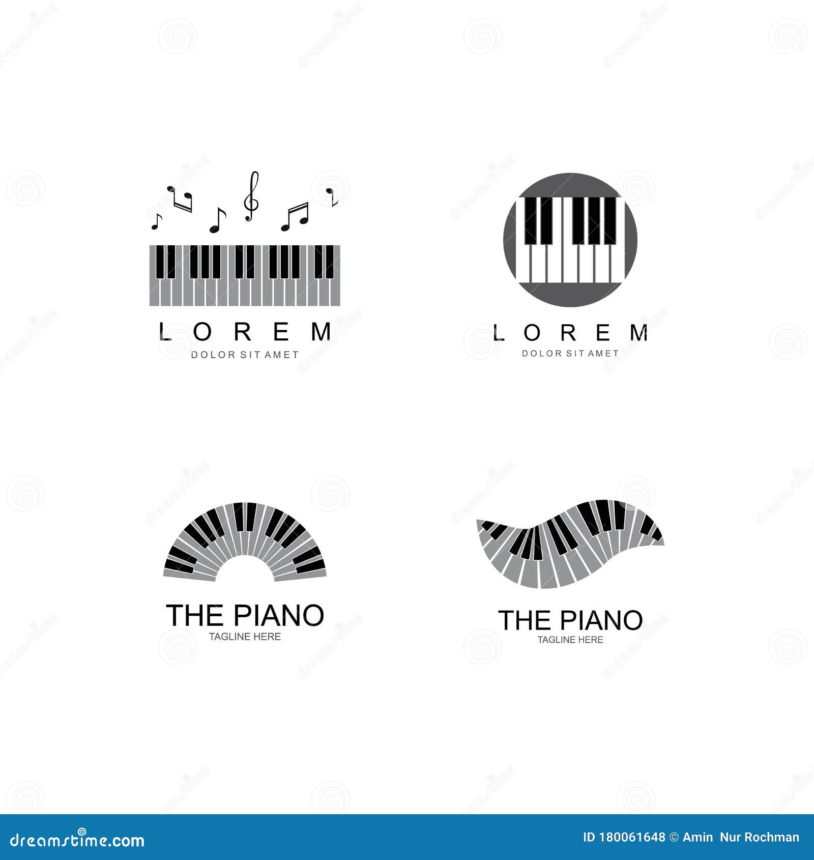 Piano Logo Design Template stock illustration. Illustration of musician ...