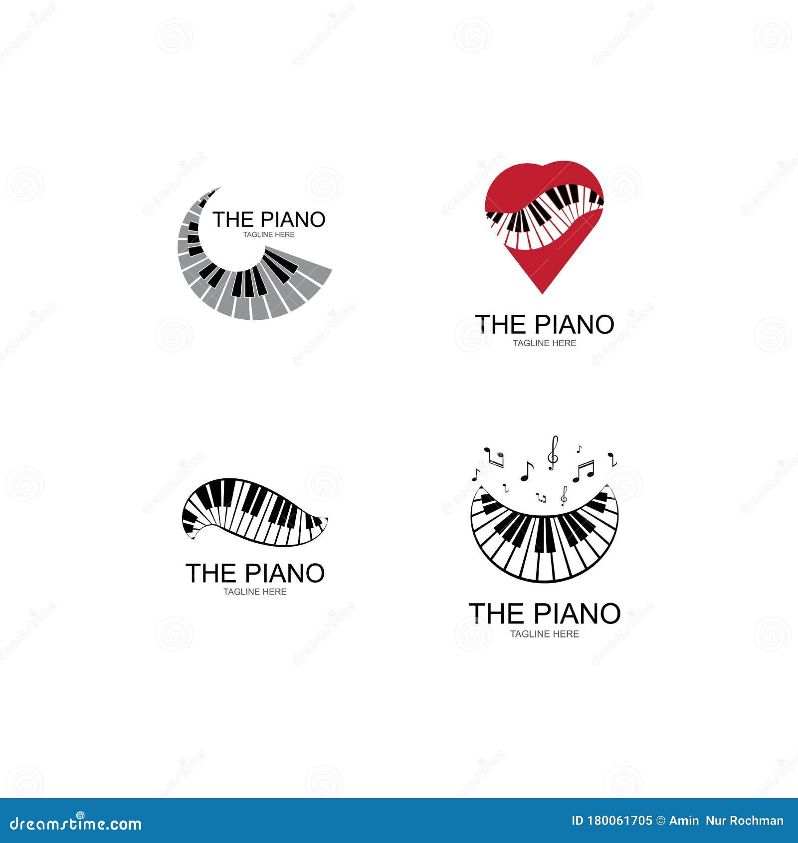 Piano Logo Design Template stock illustration. Illustration of ...