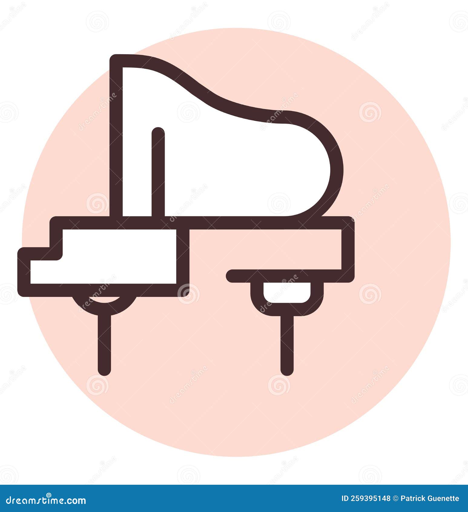 Piano music, icon stock vector. Illustration of symbol - 259395148