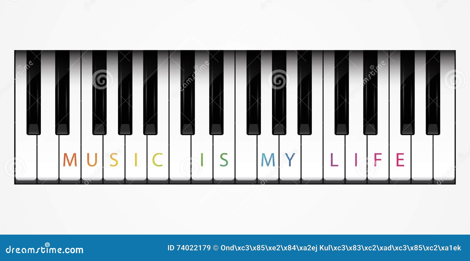 Piano. Music is My Life Text Stock Vector - Illustration of media ...