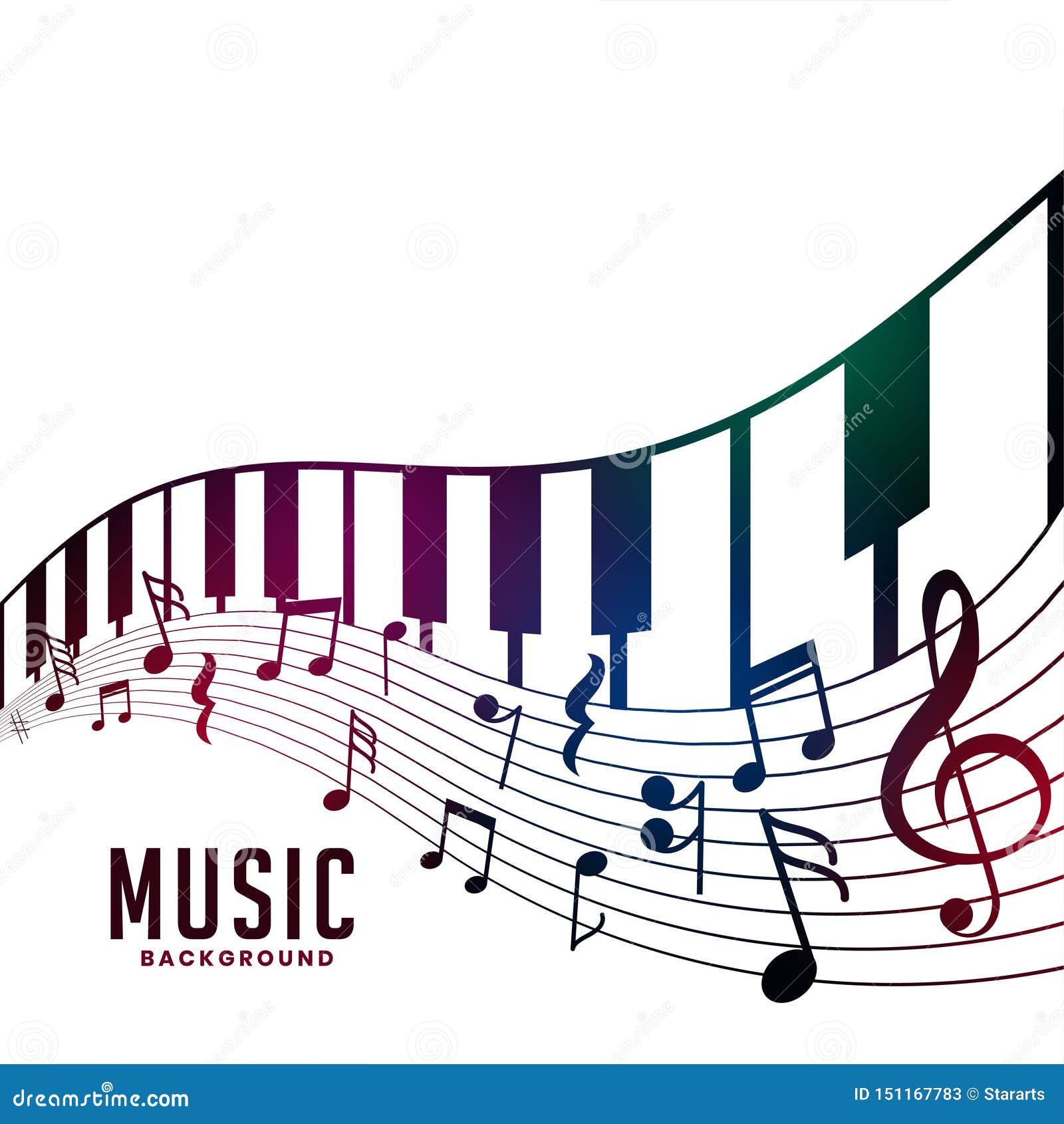 Piano And Musical Notes Chord Background Cartoon Vector | CartoonDealer ...