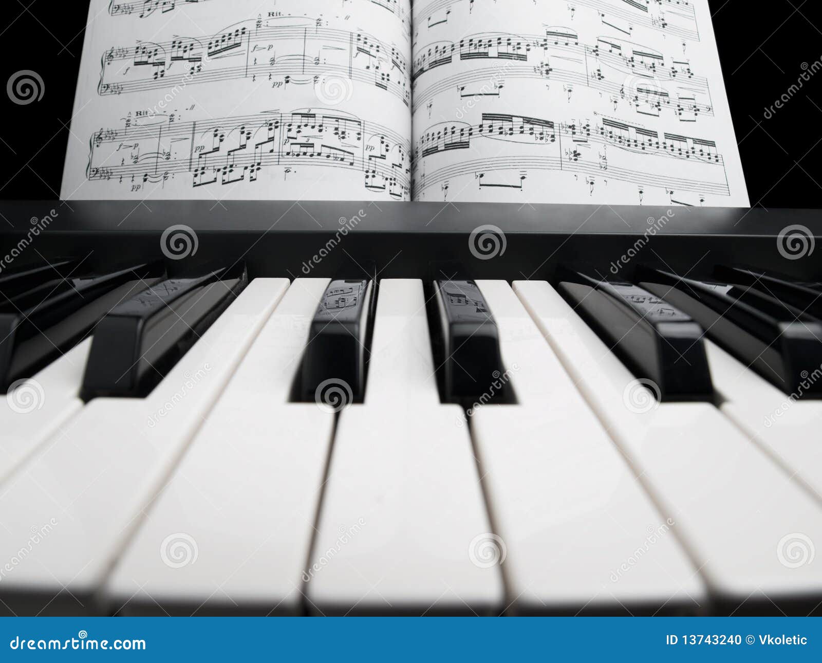 Piano with the note sheets stock photo. Image of instrument - 13743240