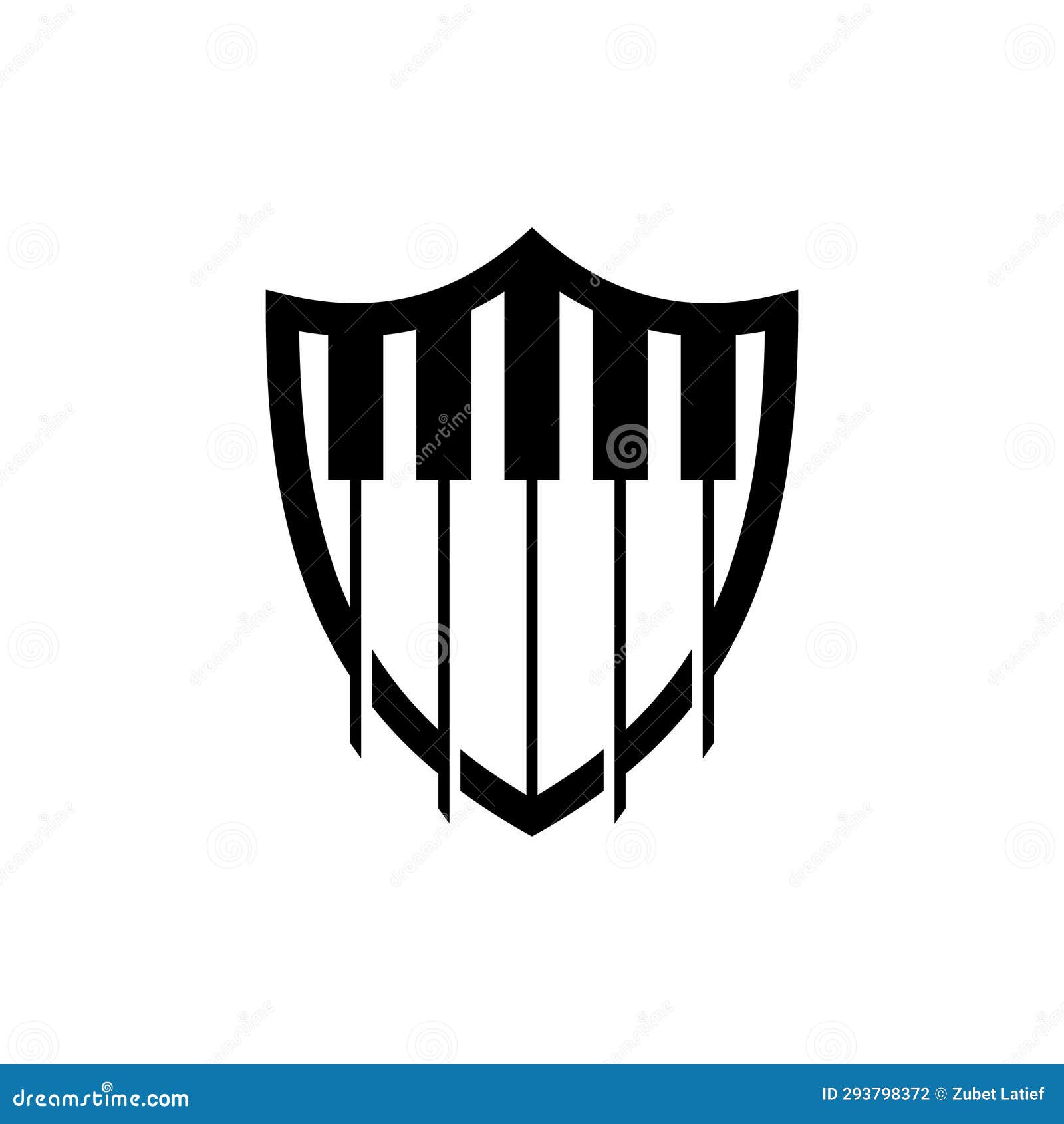 Piano Note with Shield Creative Logo Design Stock Vector - Illustration ...