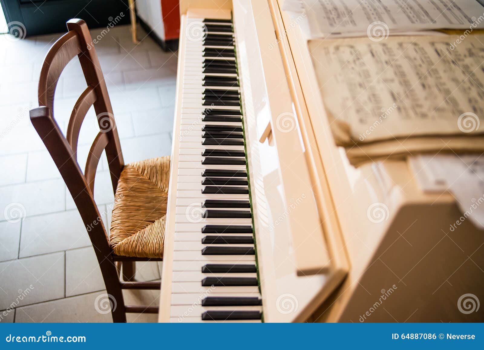 Piano with notes stock photo. Image of background, abstract - 64887086