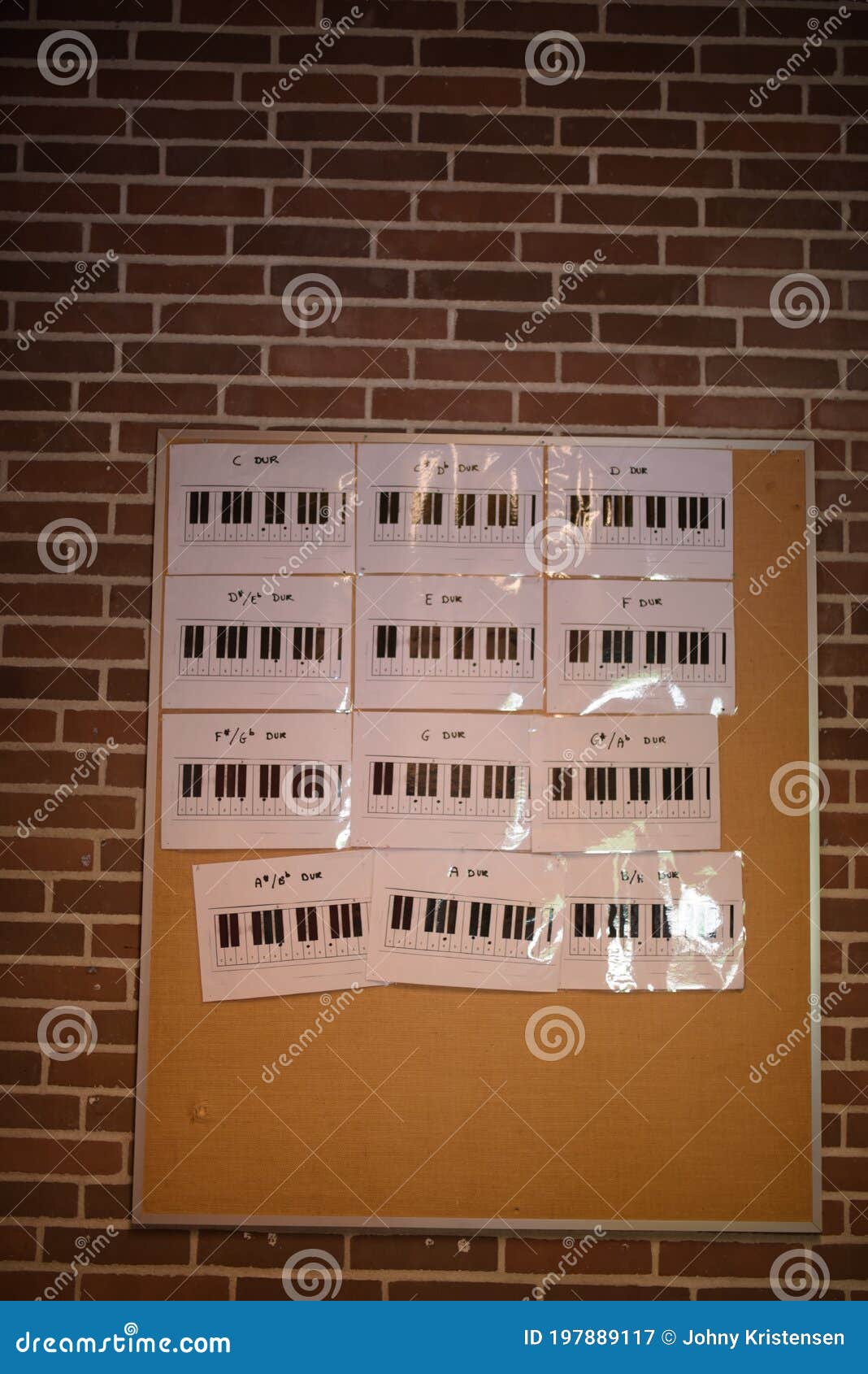 Piano Notes Hanging on the Wall Stock Image - Image of touching ...