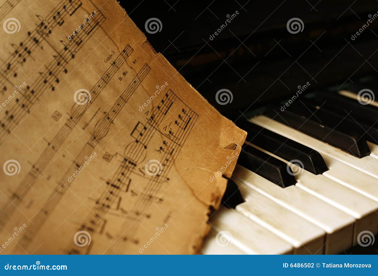 Piano and old notes stock photo. Image of create, compose - 6486502