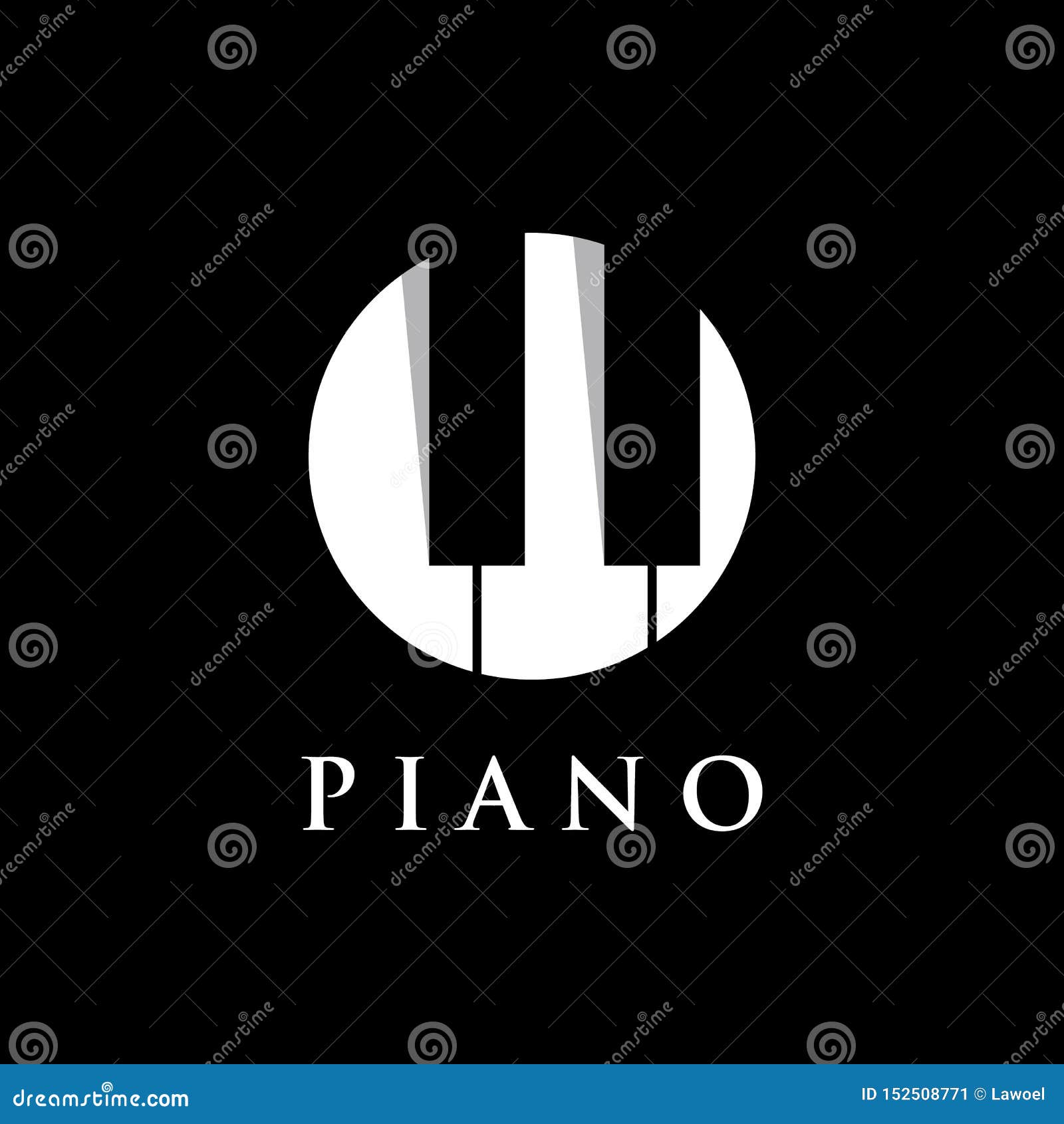 Piano Orchestra Logo Template Design On A Black Background. Vector ...