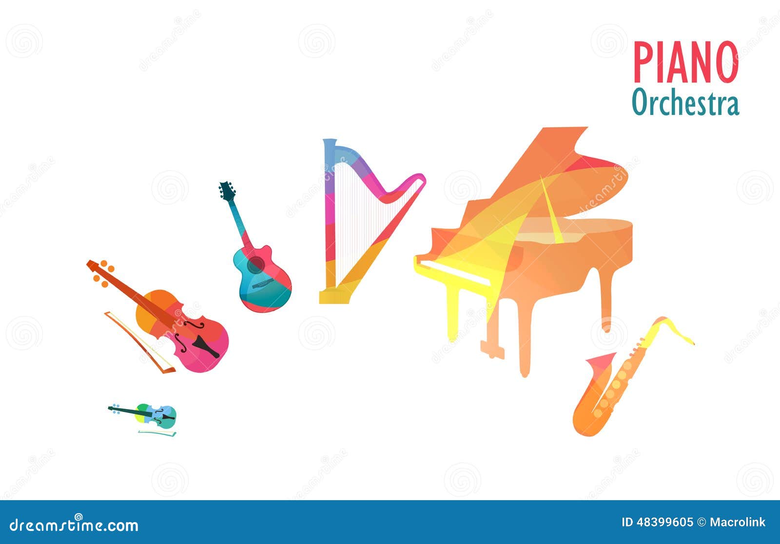 Piano Orchestra, Set of Music Instruments Stock Vector - Illustration ... Piano Orchestra, Set of Music Instruments Stock Vector - Illustration ...