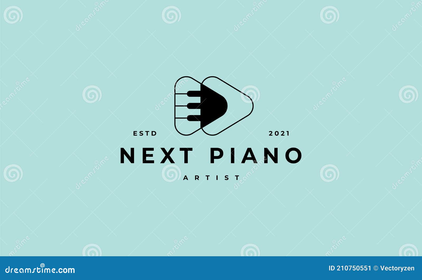Piano Play Forward Logo Vector Design Illustration Stock Vector ...
