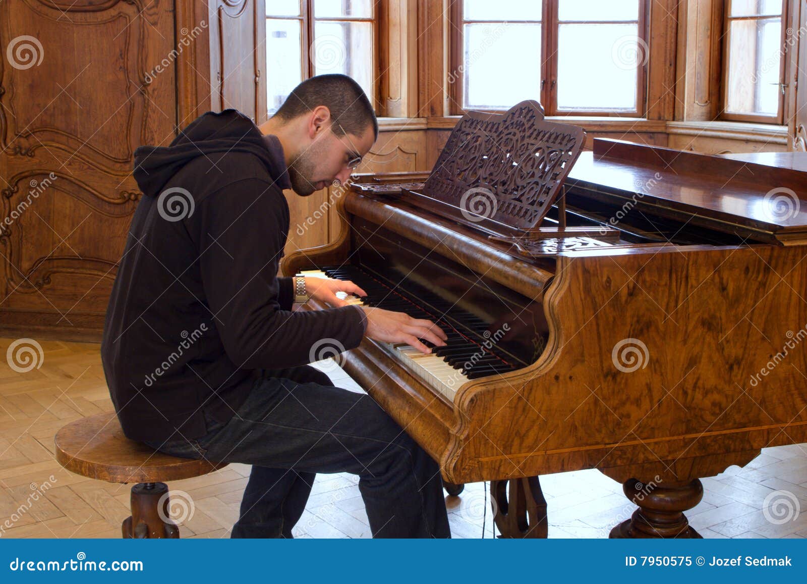 Piano player stock image. Image of teach, hand, depress - 7950575