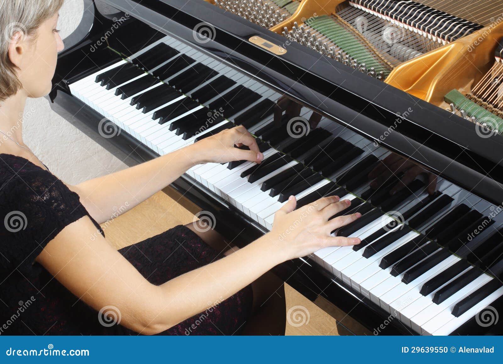 Piano Player Pianist Playing Stock Photo - Image of acoustic, hands ...