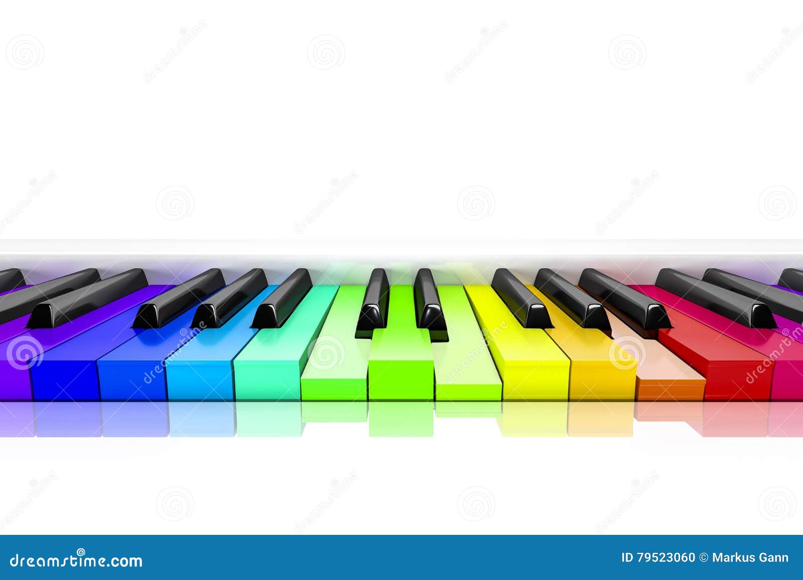 Piano with Rainbow Colored Keys Background Stock Illustration ...