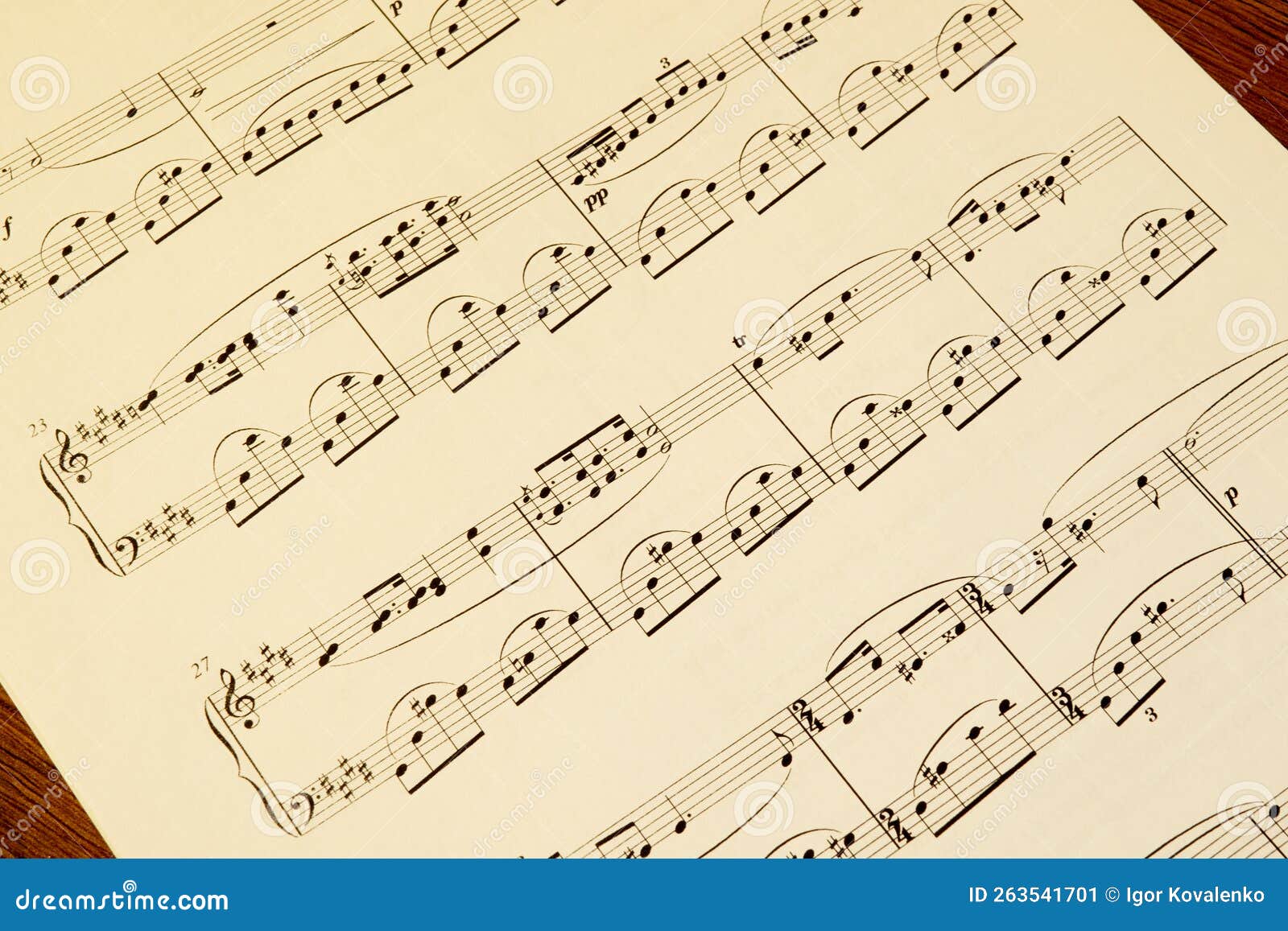 Piano Sheet Music Fragment Classical Music Stock Image - Image of ...