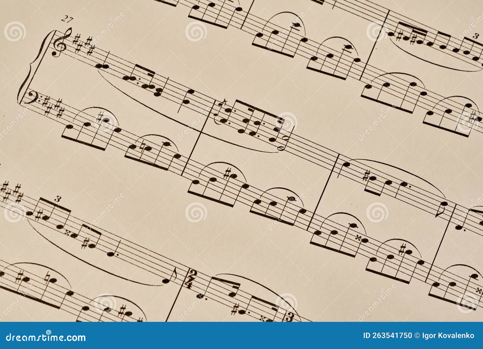Piano Sheet Music Fragment Classical Music Stock Photo - Image of ...