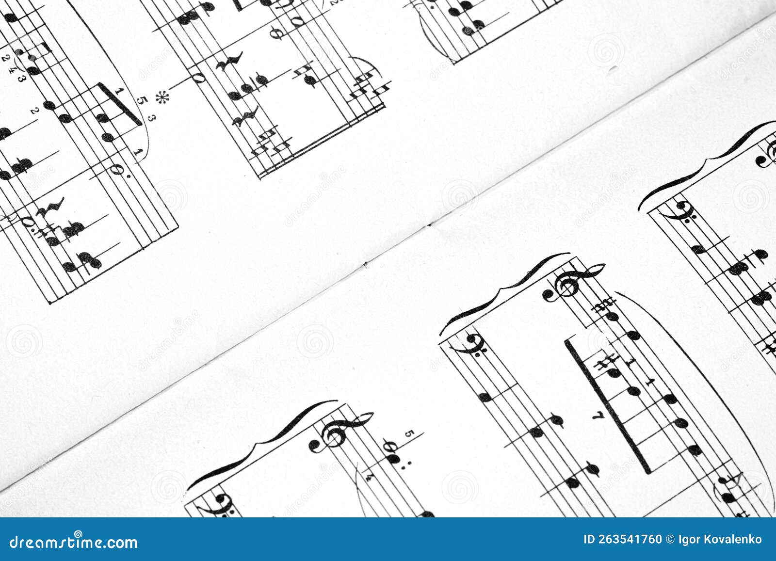 Piano Sheet Music Fragment Classical Music Stock Photo - Image of ...