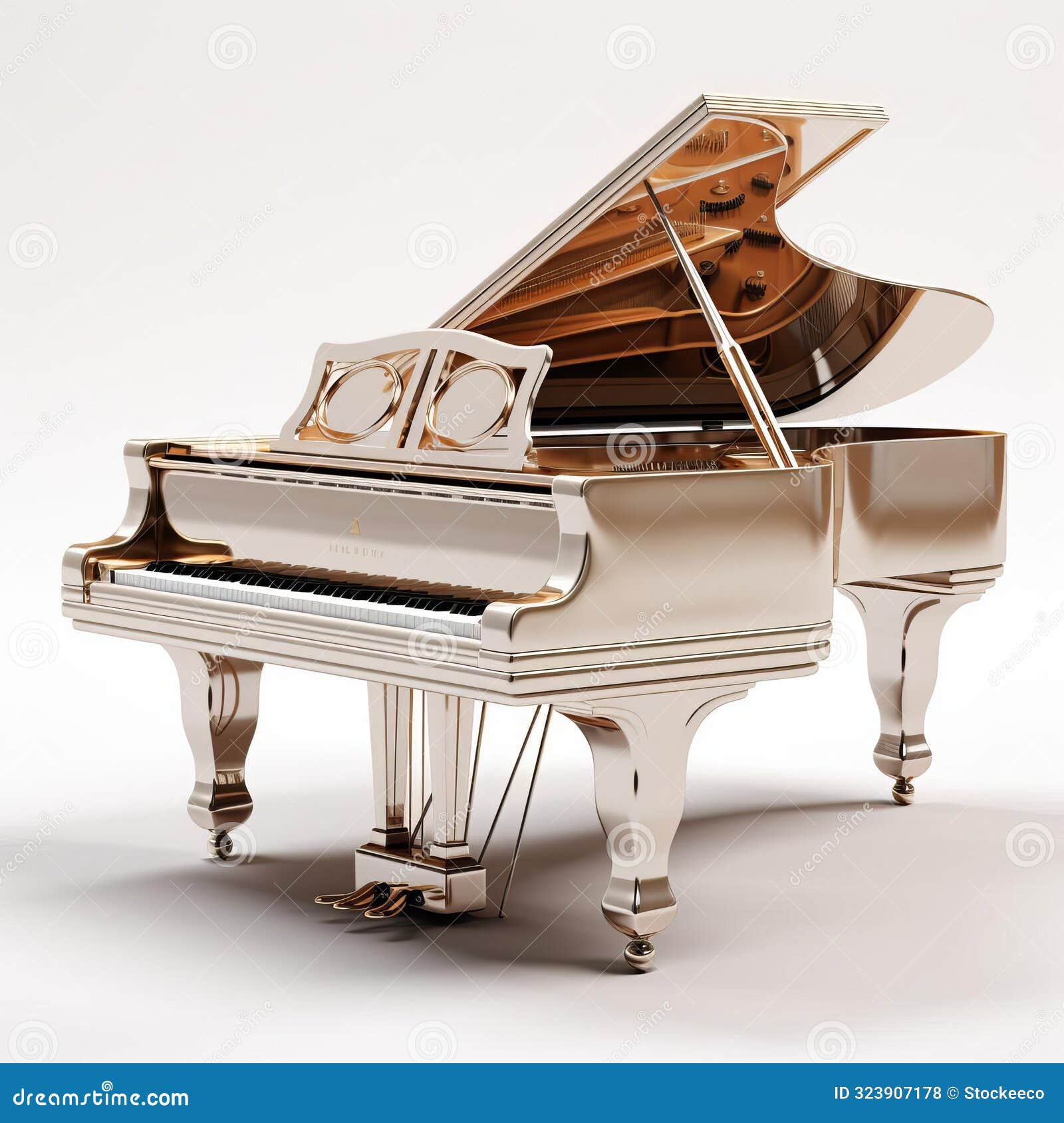 Piano with Shiny Bumpy Texture on White Background Image Stock ...