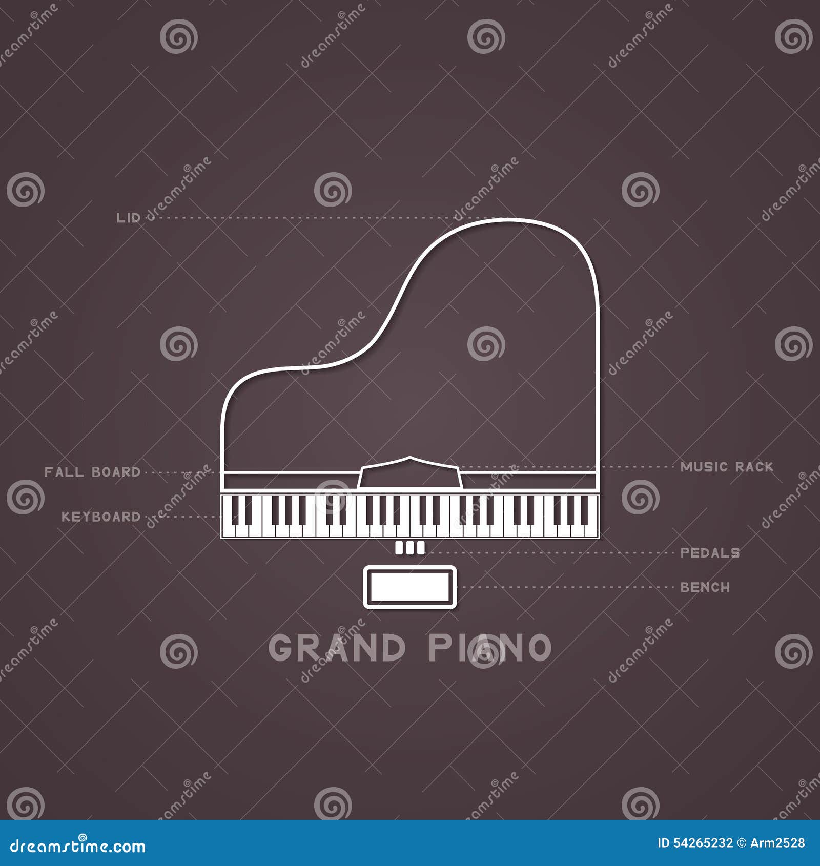 Piano simple part stock vector. Illustration of musical - 54265232