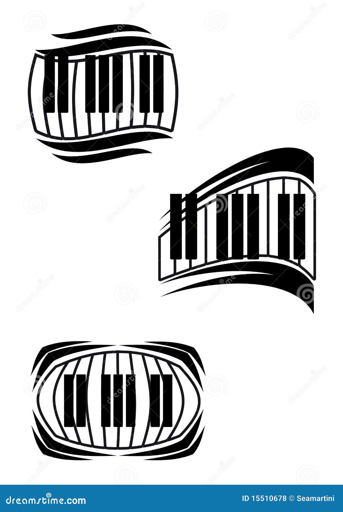 Piano symbols stock vector. Illustration of black, curve - 15510678